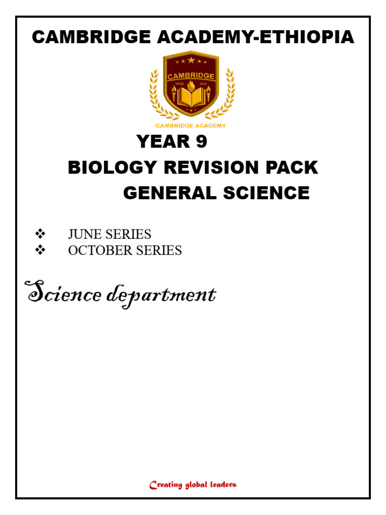 Biology Year 9 Booklet | PDF