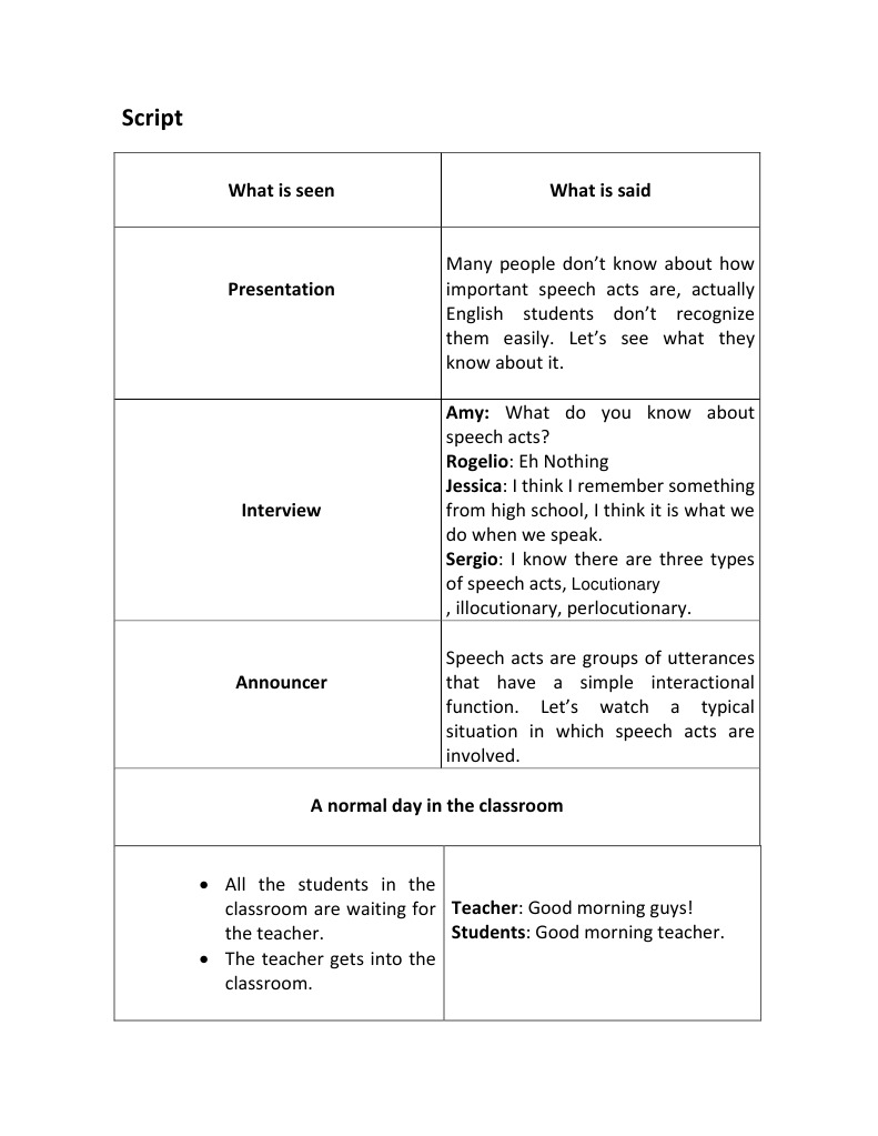 Script | PDF | Classroom