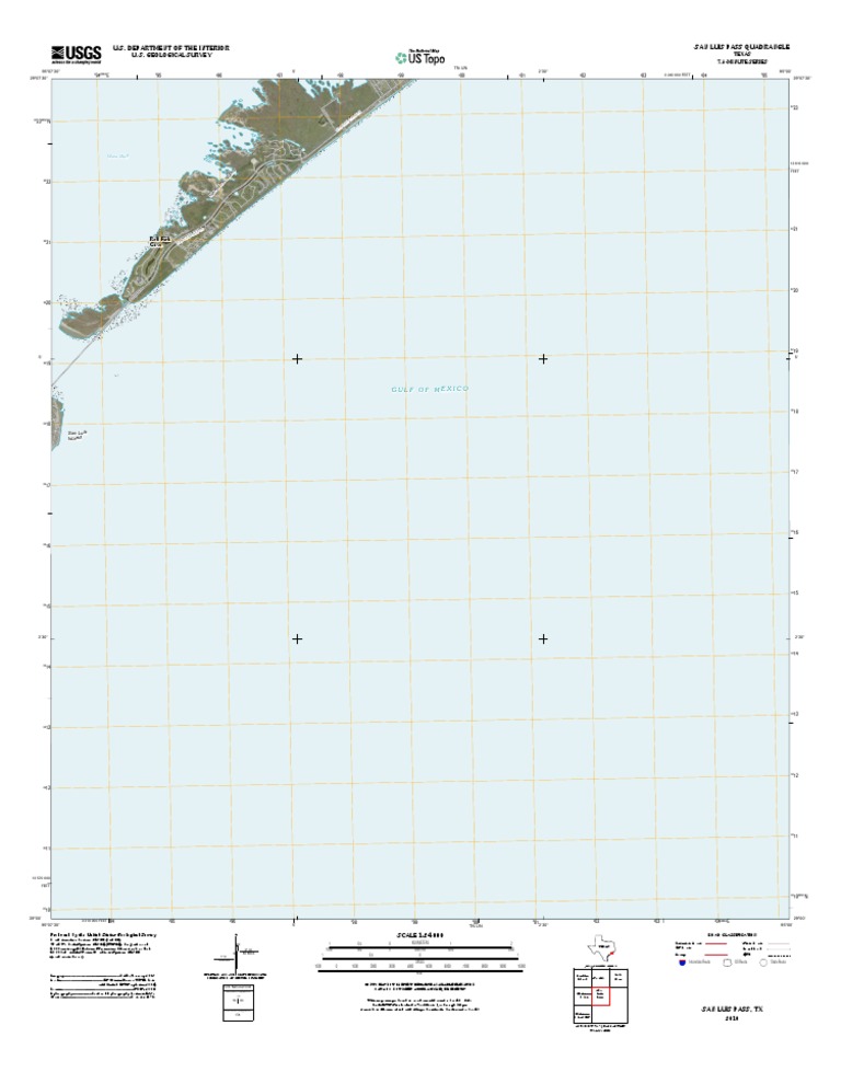 Topographic Map of San Luis Pass | PDF