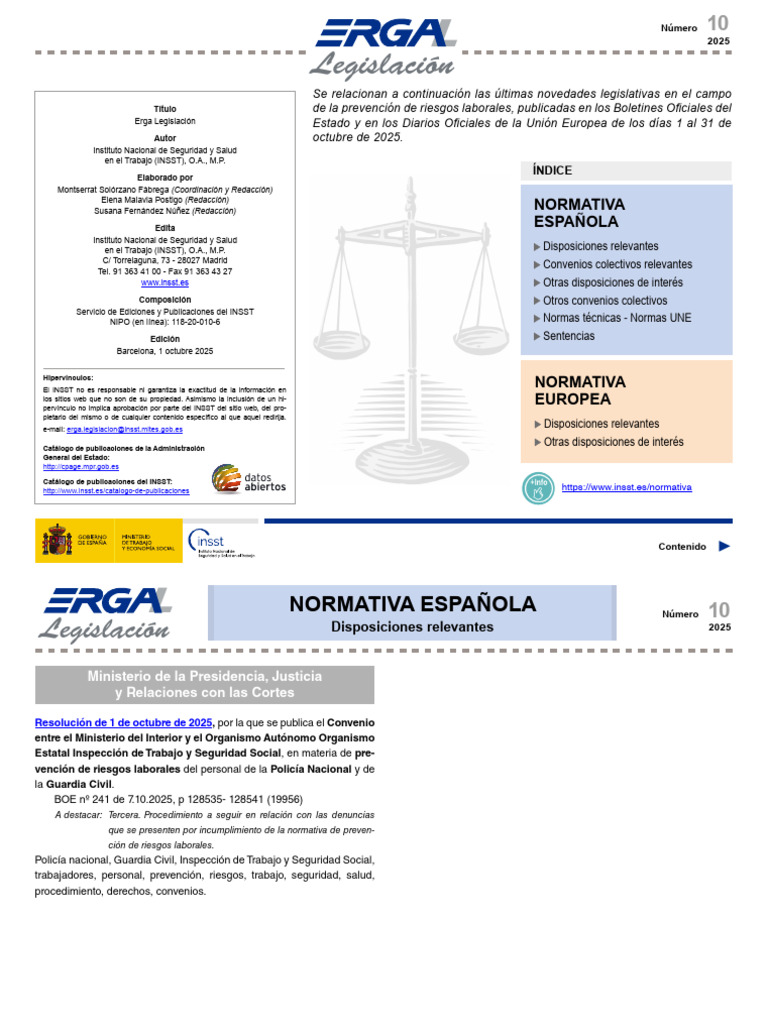 ERGA Legislacion 10 | PDF | Seguridad y salud ocupacional
