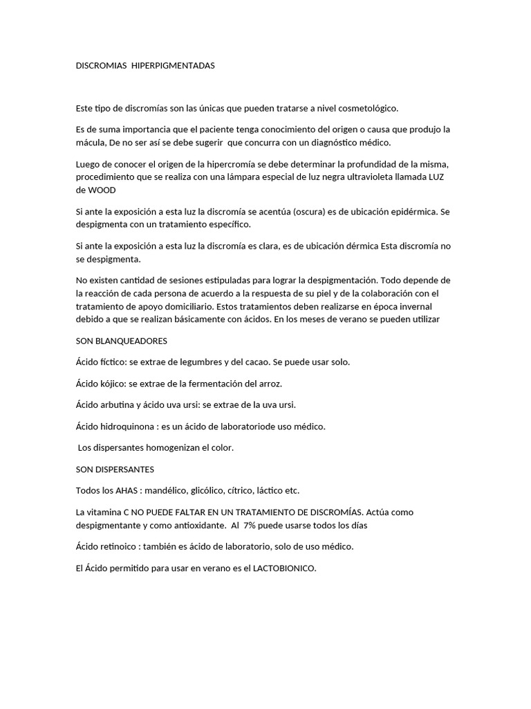 DISCROMIAS HIPERPIGMENTADAS | PDF