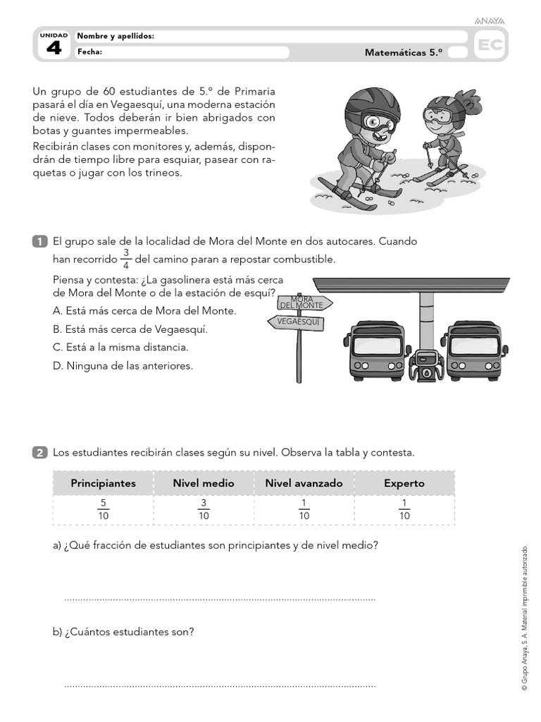 Examen Fracciones | PDF | Carreras | Deportes individuales