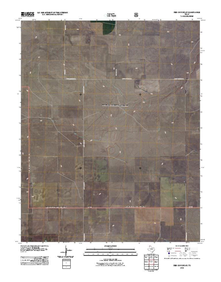 Topographic Map of Red Cow Draw | PDF | United States Geological Survey ...