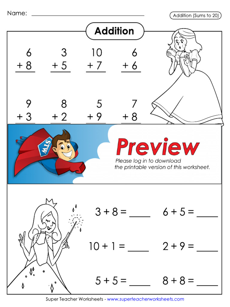 Addition Sums To 20 | PDF