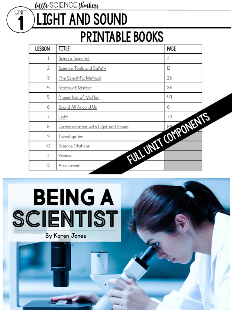 Little 1st Grade Science Thinkers UNIT 1 LESSON 1 Printable Book | PDF ...