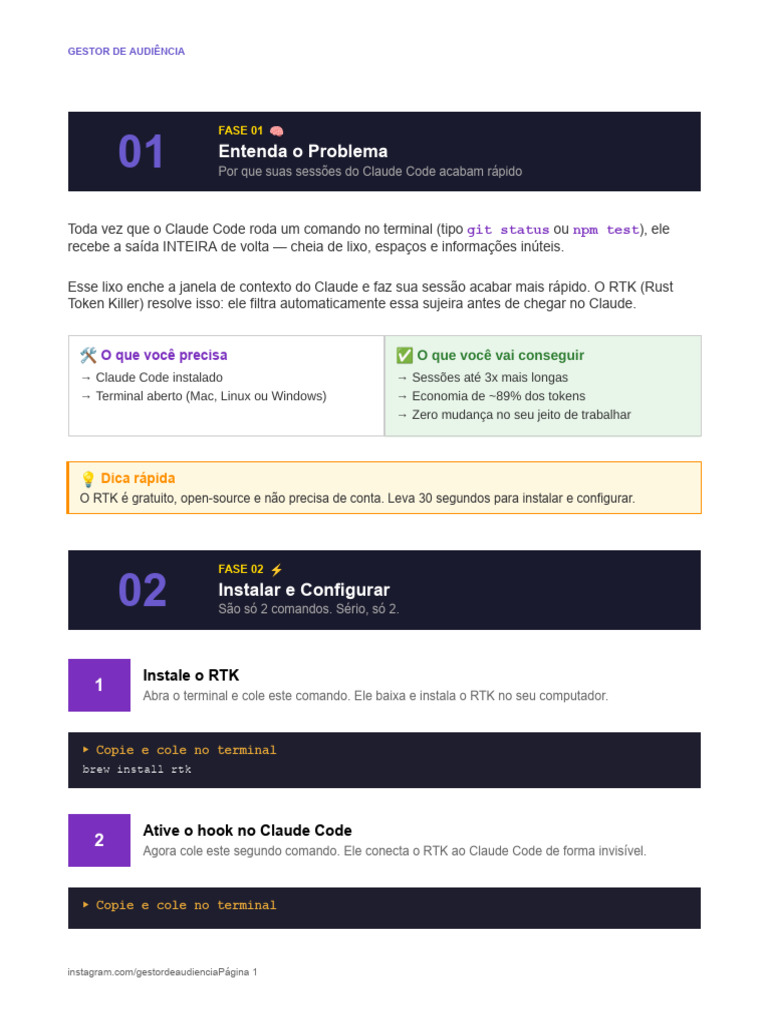 Rust Token Killer - Economize Tokens No Claude Code | PDF | Informática