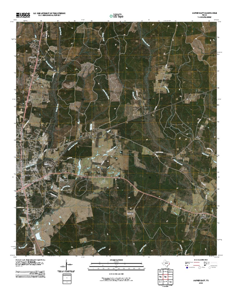 Jasper East Quadrangle Map, Texas | PDF | United States Geological ...