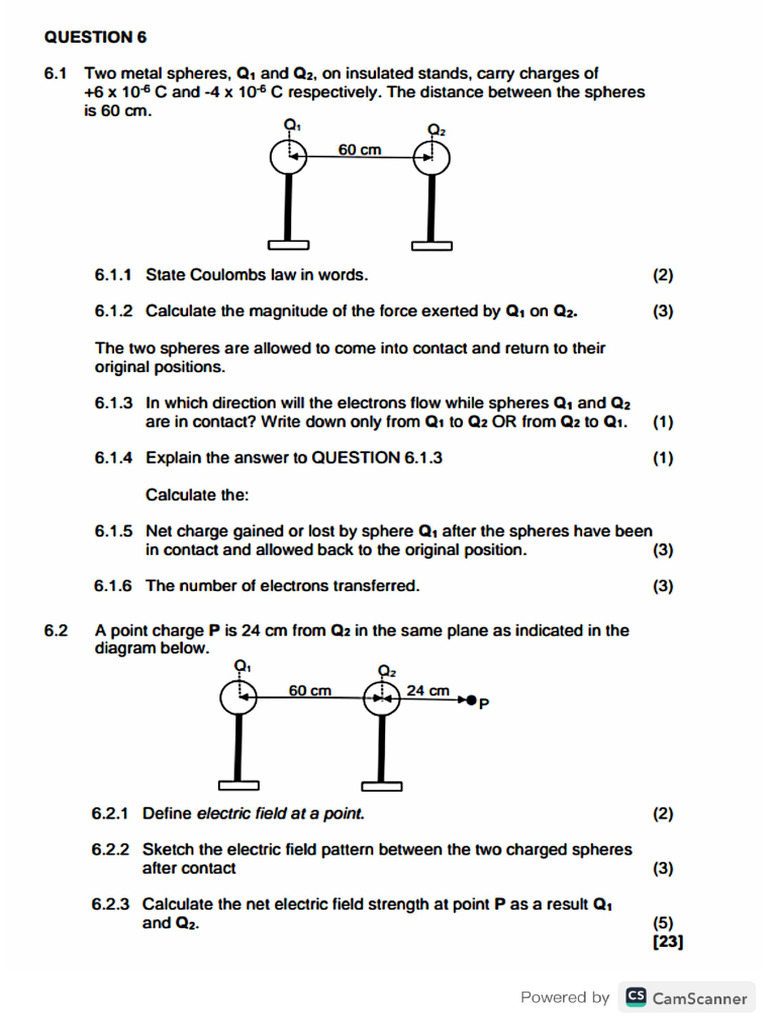 Grade 11 Electrostatic | PDF