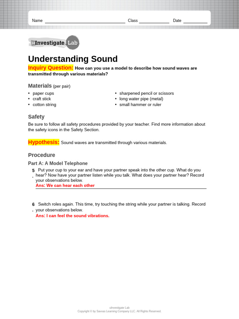 Lab Experiment Sound Wave | PDF | Telephone | Sound