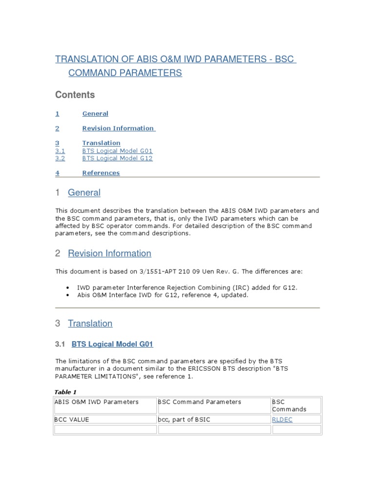 BSC Command Parameters | PDF | Telecommunications | Computing