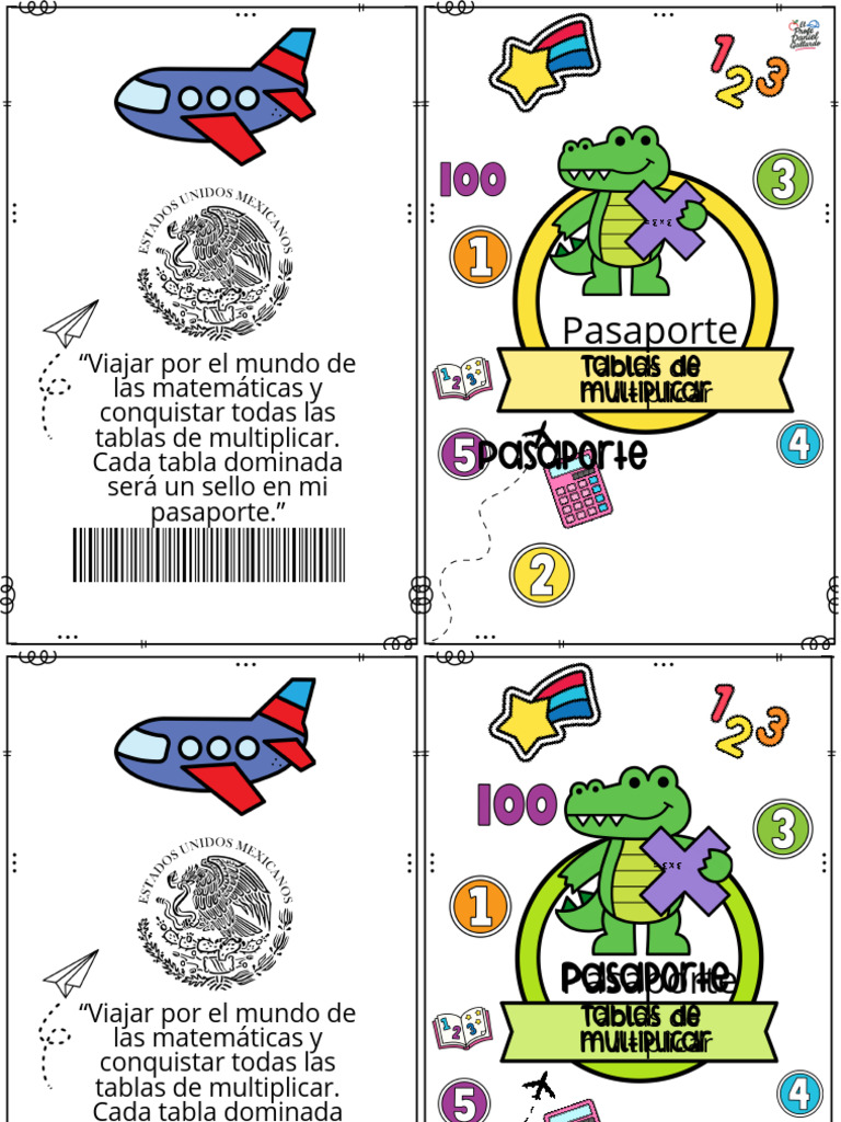 Pasaporte Tablas de Multiplicar A Color Ellos Rellenan - PDF (1) .PDF ...