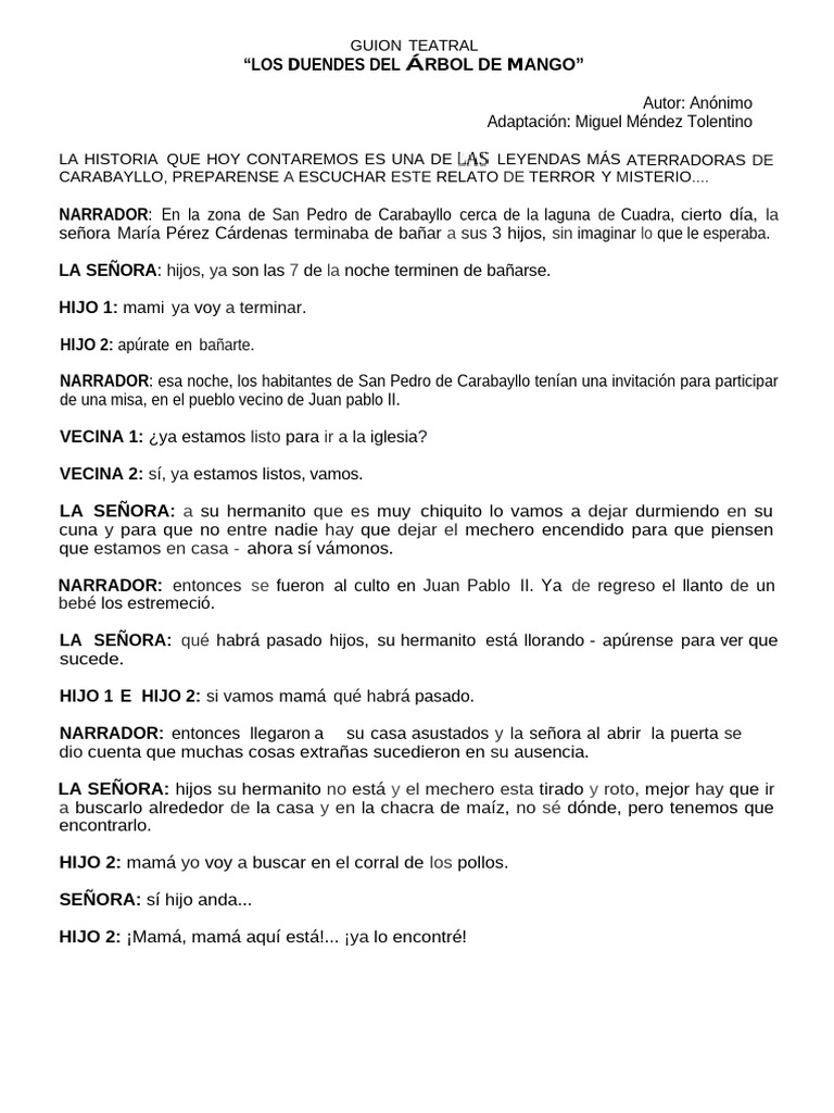 Ejemplo de Libreto Teatral | PDF