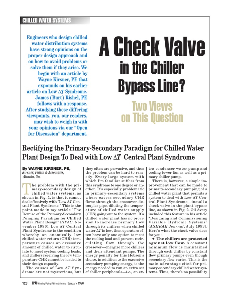 A Check Valve in The Chiller Bypass | Download Free PDF | Air ...