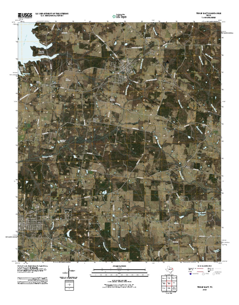 Topographic Map of Troup East | PDF | United States Geological Survey | Map