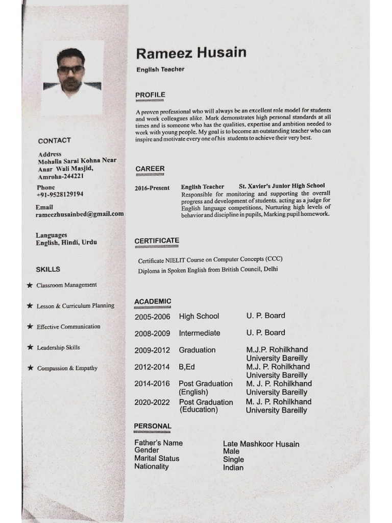 Rameez Husain Resume | PDF