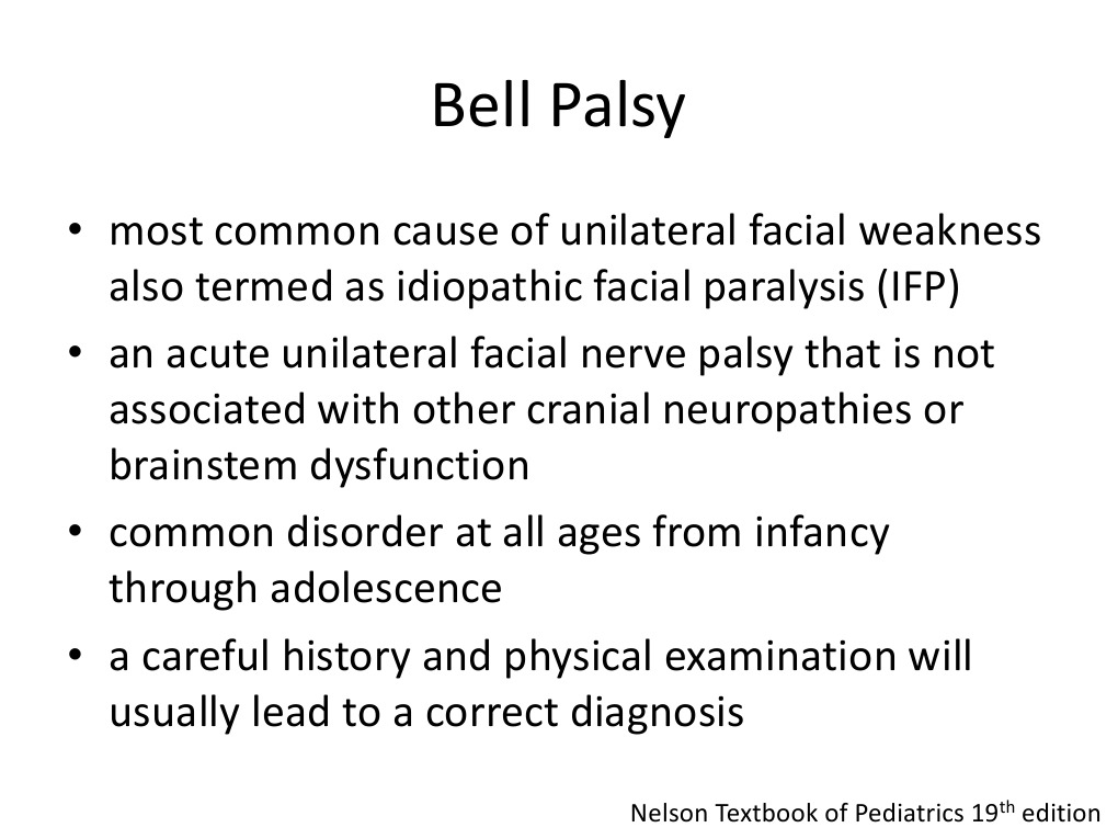 Bell Palsy: Nelson Textbook of Pediatrics 19 Edition | PDF | Medicine ...