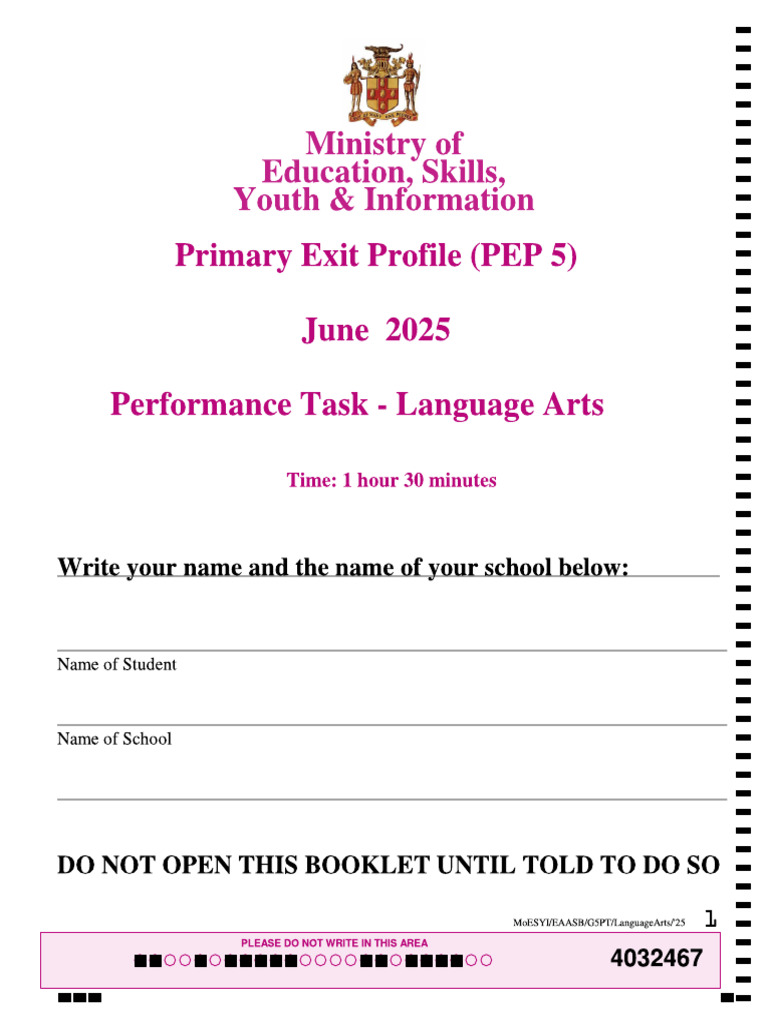 PEP 5 2025 Language Arts Performance Task | PDF