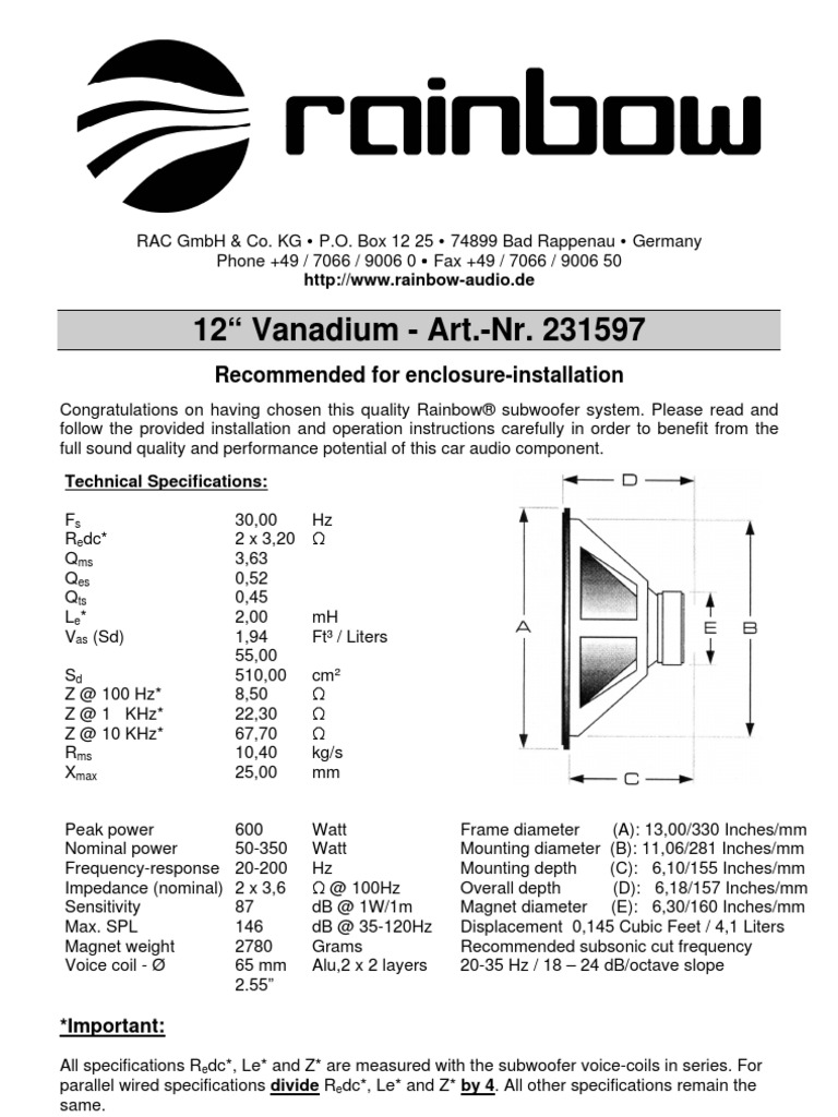 Vanadium 12 | PDF | Loudspeaker | Waves