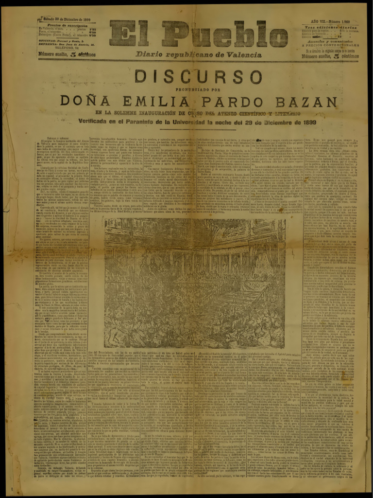 Discurso Pronunciado Por Dona Emilia Pardo Bazan en La Solemne ...
