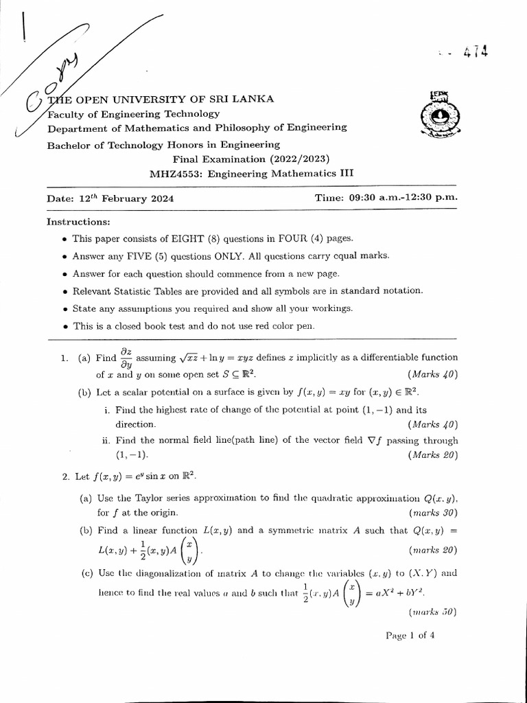 Final Examination | PDF