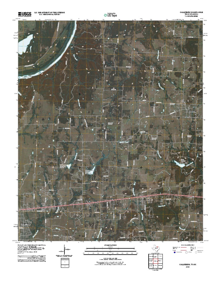 Topographic Map of Callisburg | PDF | Geophysics | Cartography