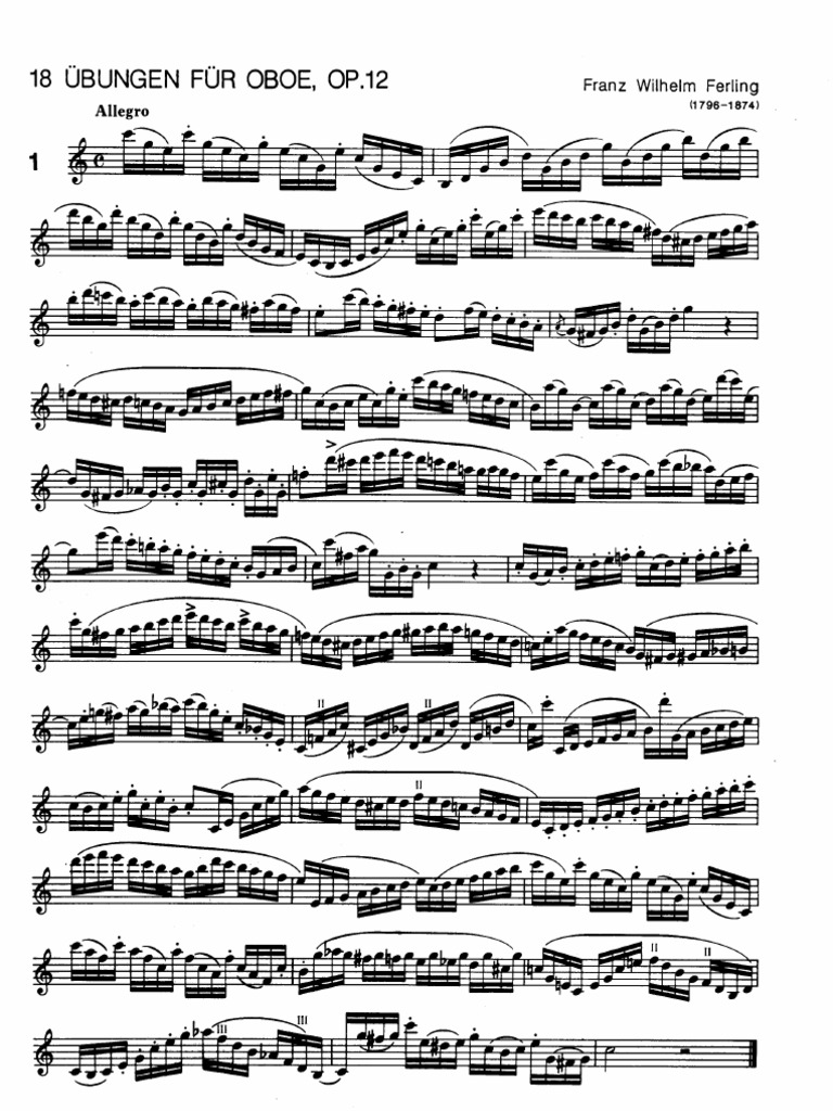 Ferling - 18 Etudes For Oboe Op 12 | PDF