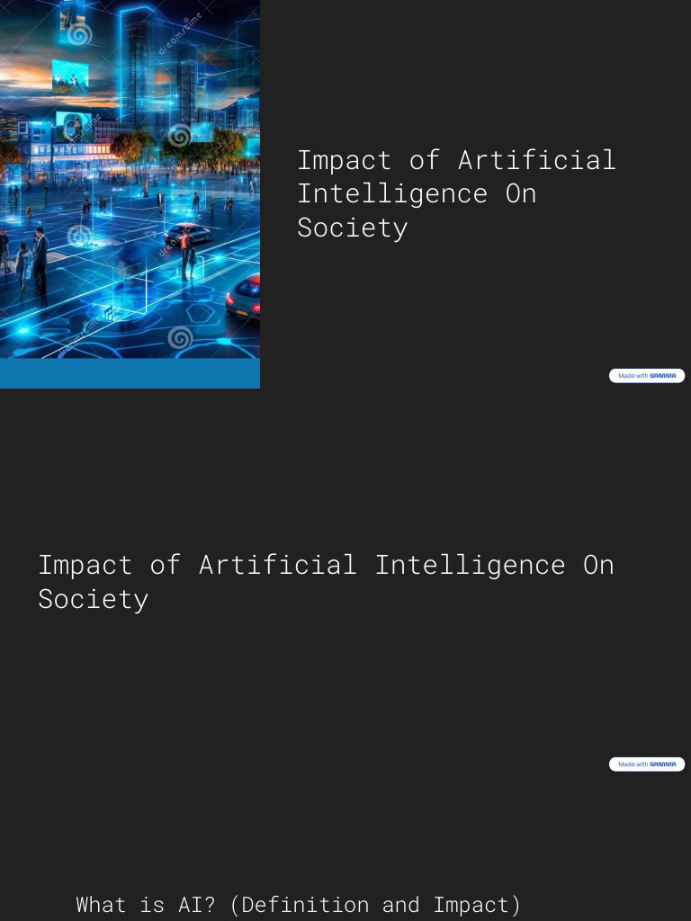 Impact of Artificial Intelligence On Society | PDF | Artificial ...