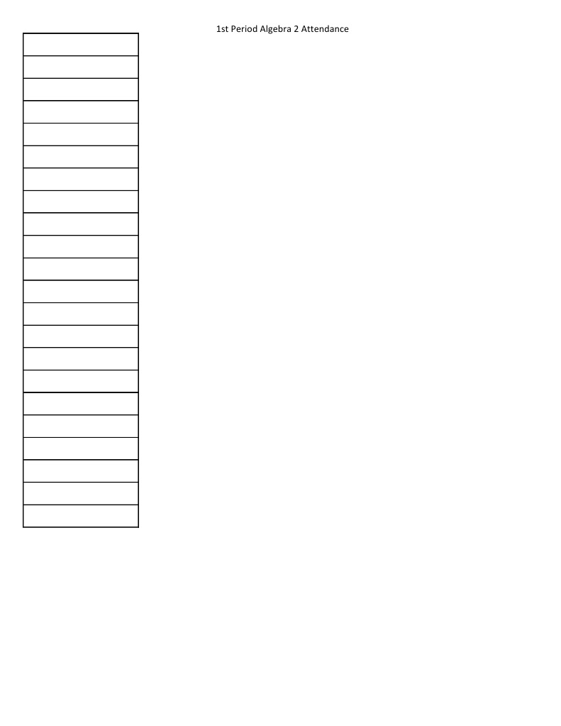 Algebra 2 & Math 1 Attendance Records | PDF