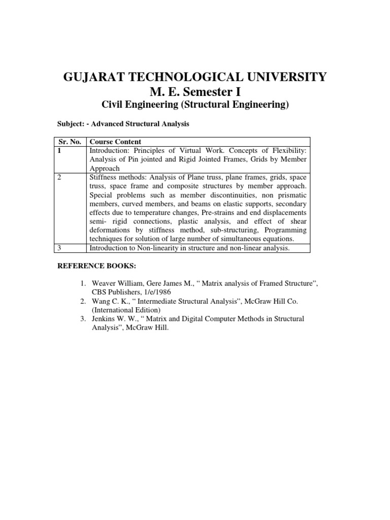 ME Civil Structural Engineering - 2 PDF | PDF | Numerical Analysis | Structural Analysis