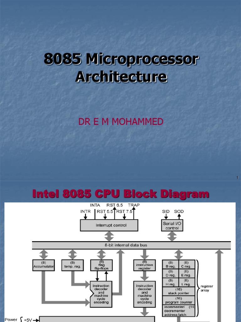 8085 Architecture Introduction | PDF | Input/Output | Instruction Set