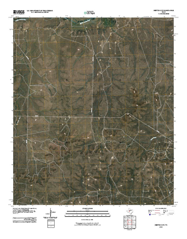 Topographic Map of Mertzon SW | PDF