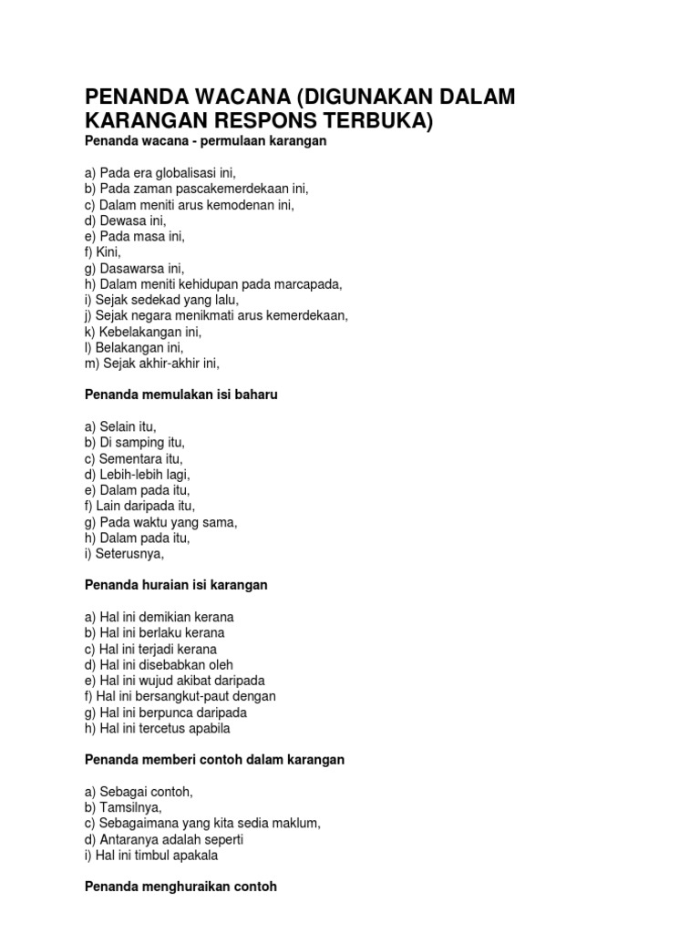 Contoh Penanda Wacana | PDF