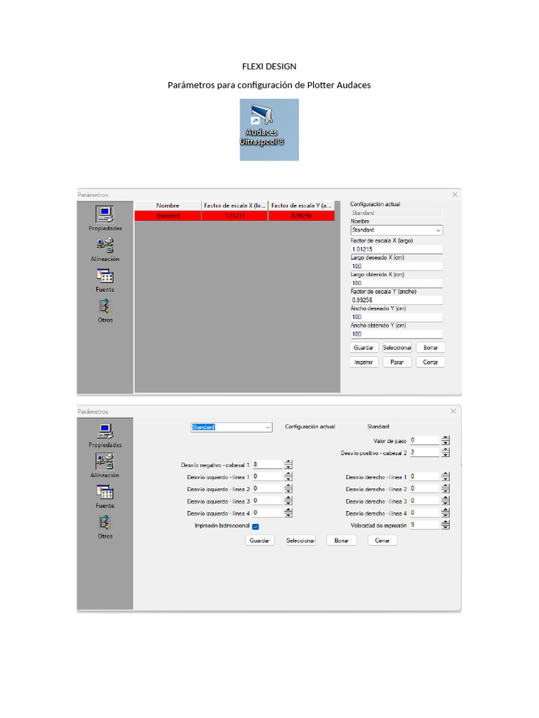 FLEXI DESIGN Configuracion Plotter Audaces | PDF