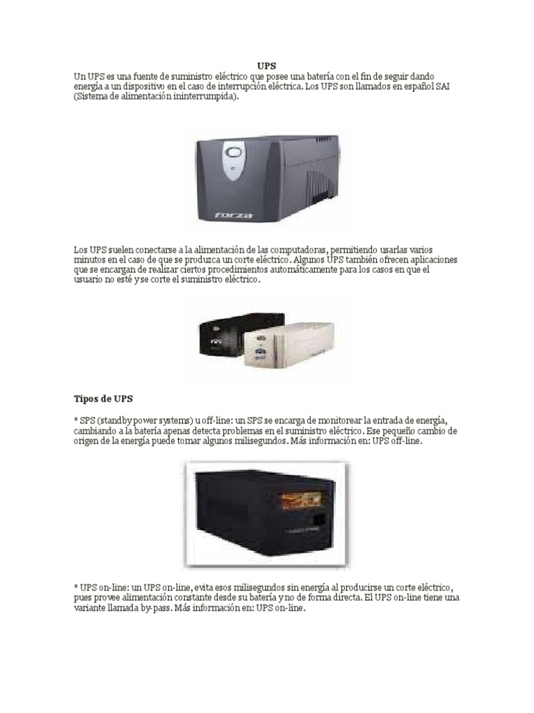 Características, tipos y componentes de las UPS: fuentes de ...