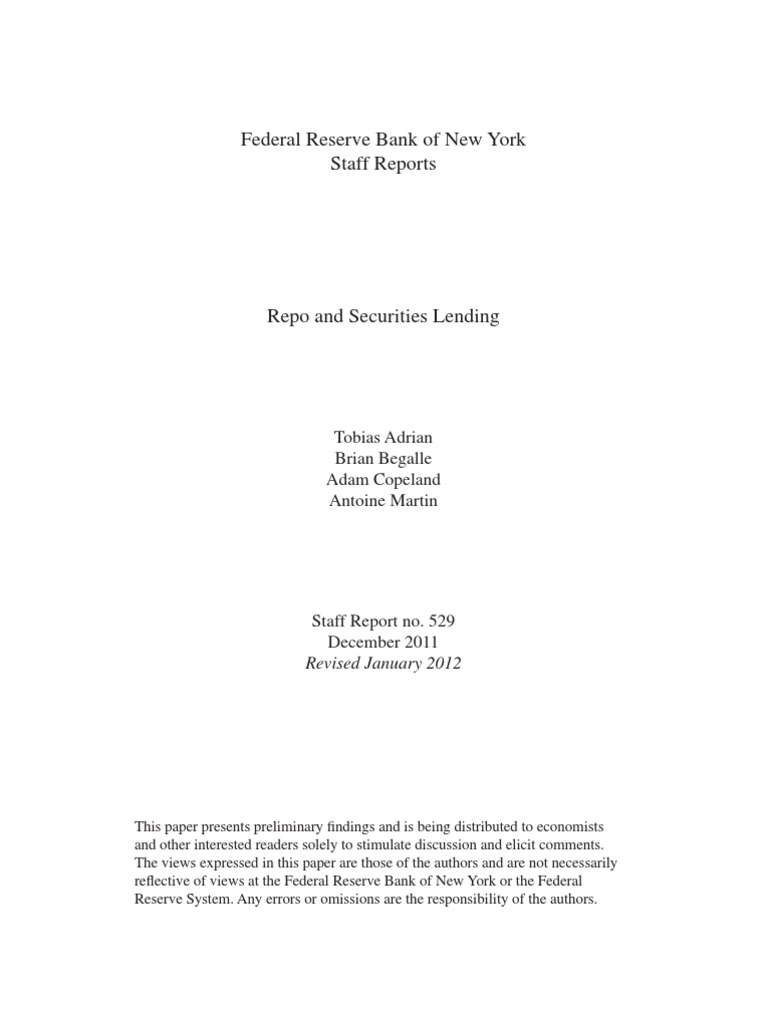 Repo and Securities Lending | PDF | Repurchase Agreement | Securities ...