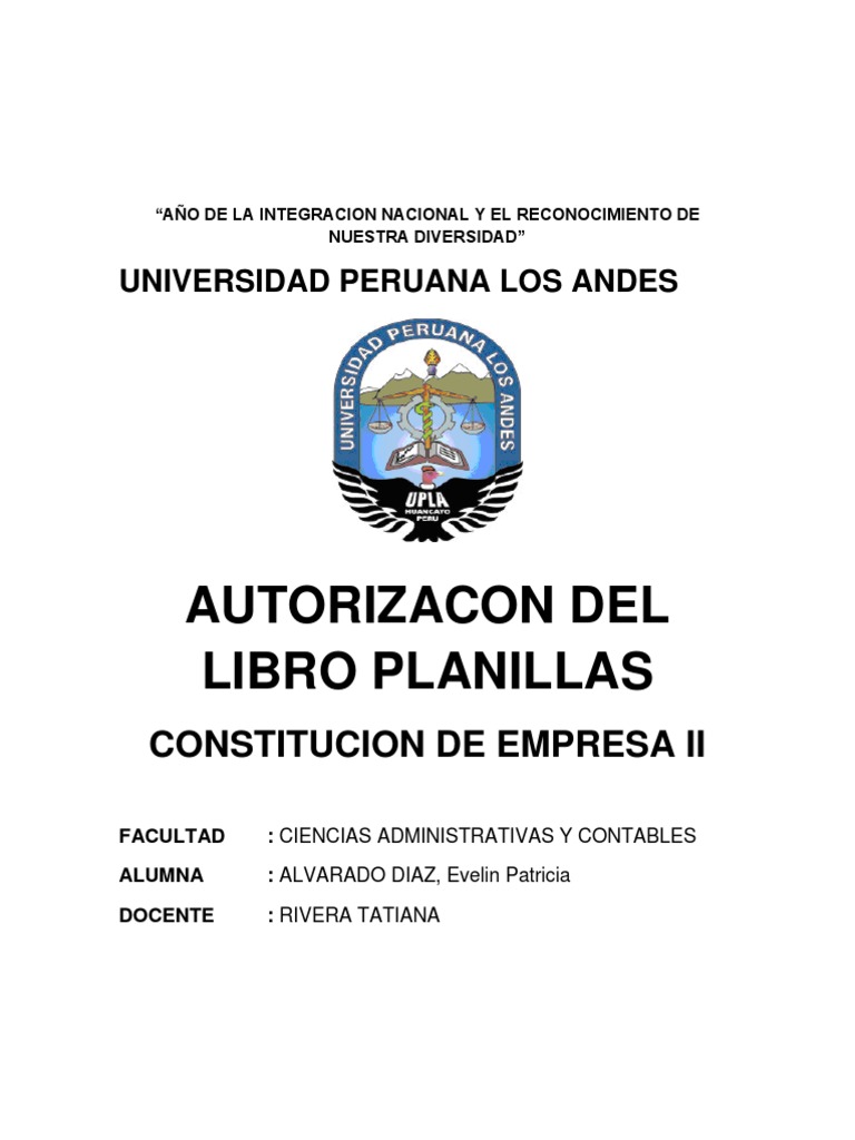 Autorizacion Del Libro Planillas | PDF | Derecho laboral | Salario