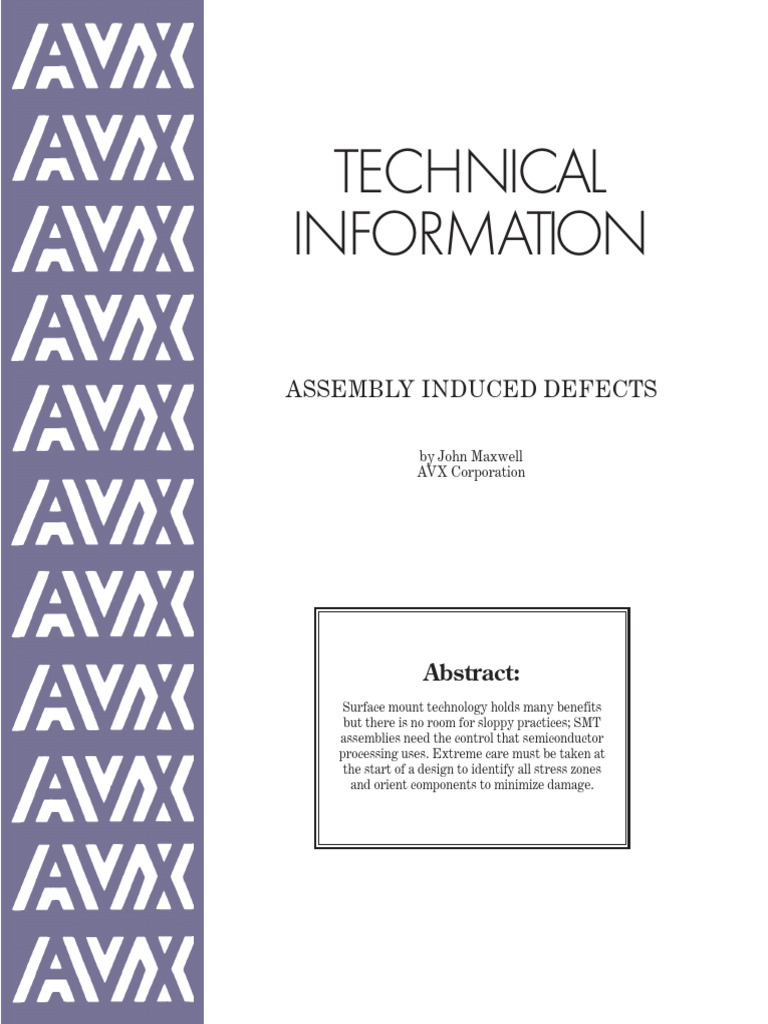 AVX-Assembly Induced Defects | PDF | Printed Circuit Board | Materials ...