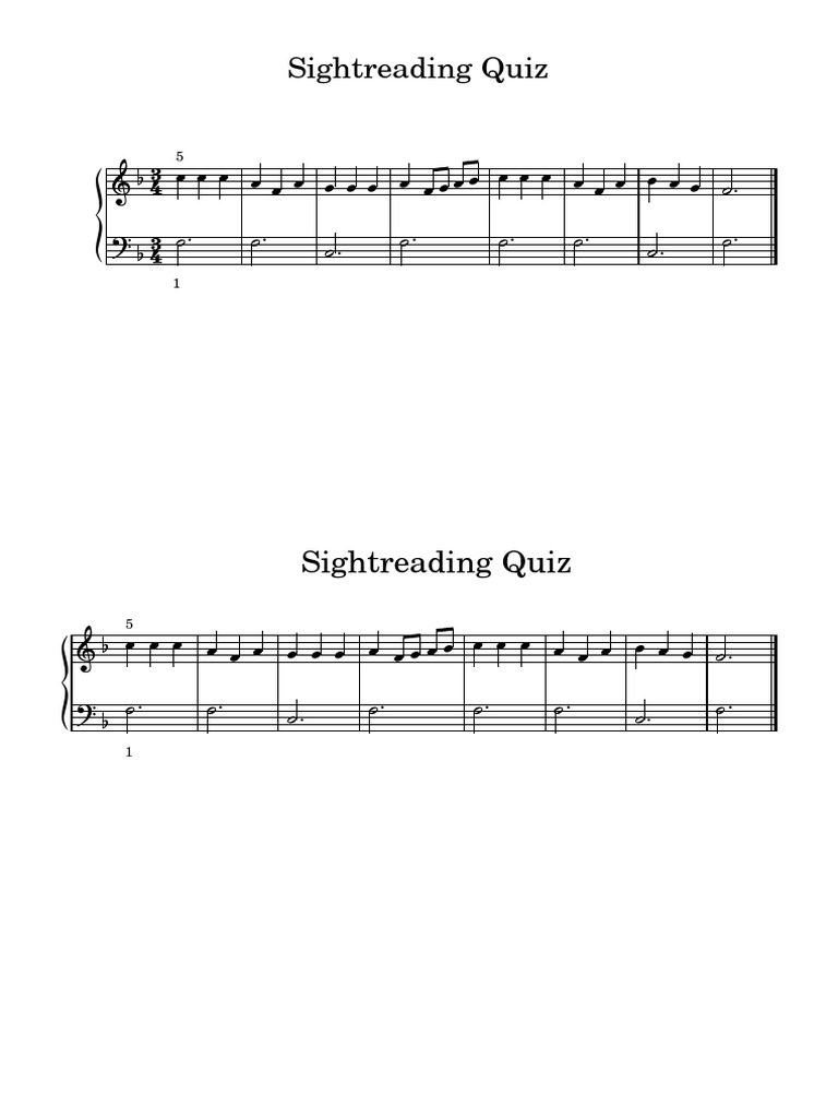 Sightreading Quiz | PDF