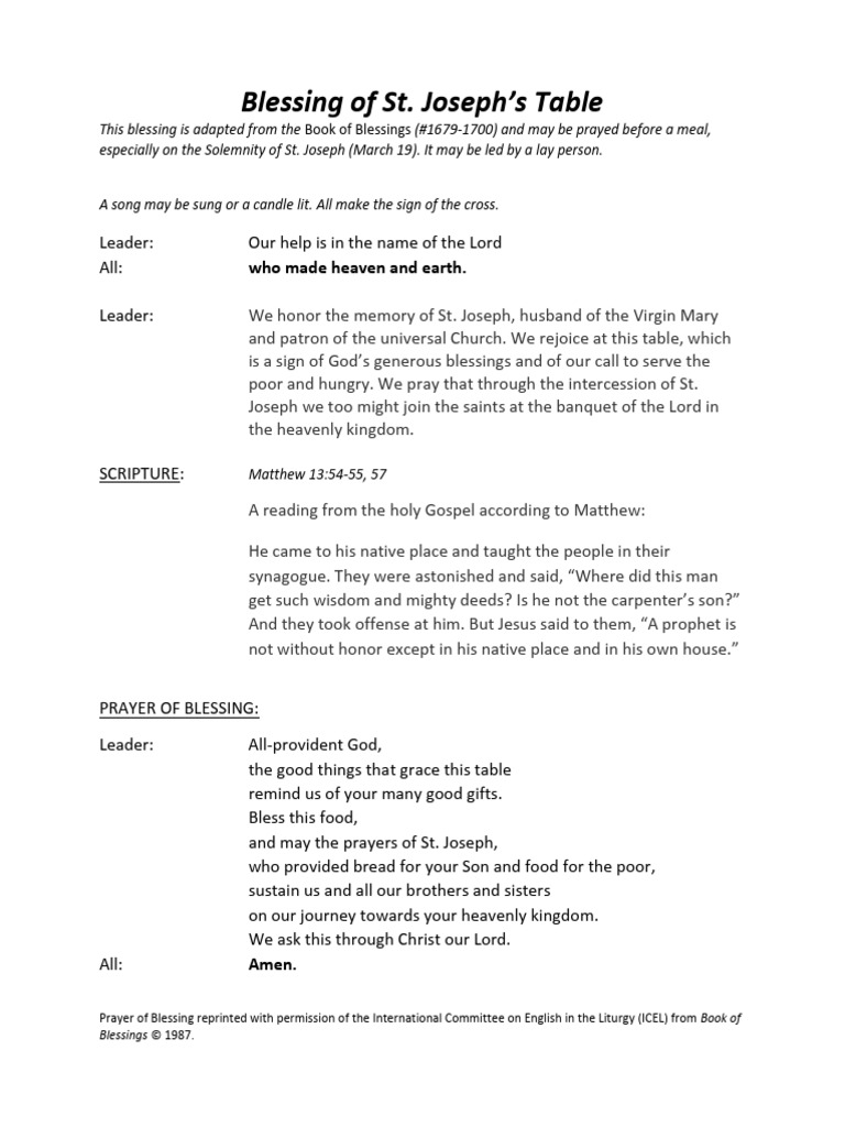 Table Blessing | PDF