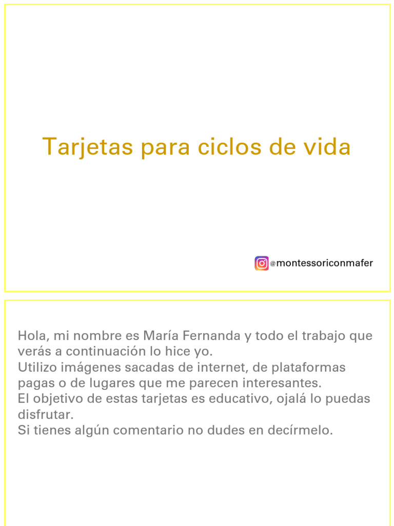 Tarjetas para Ciclos de Vida | PDF | Pollo | Zoología