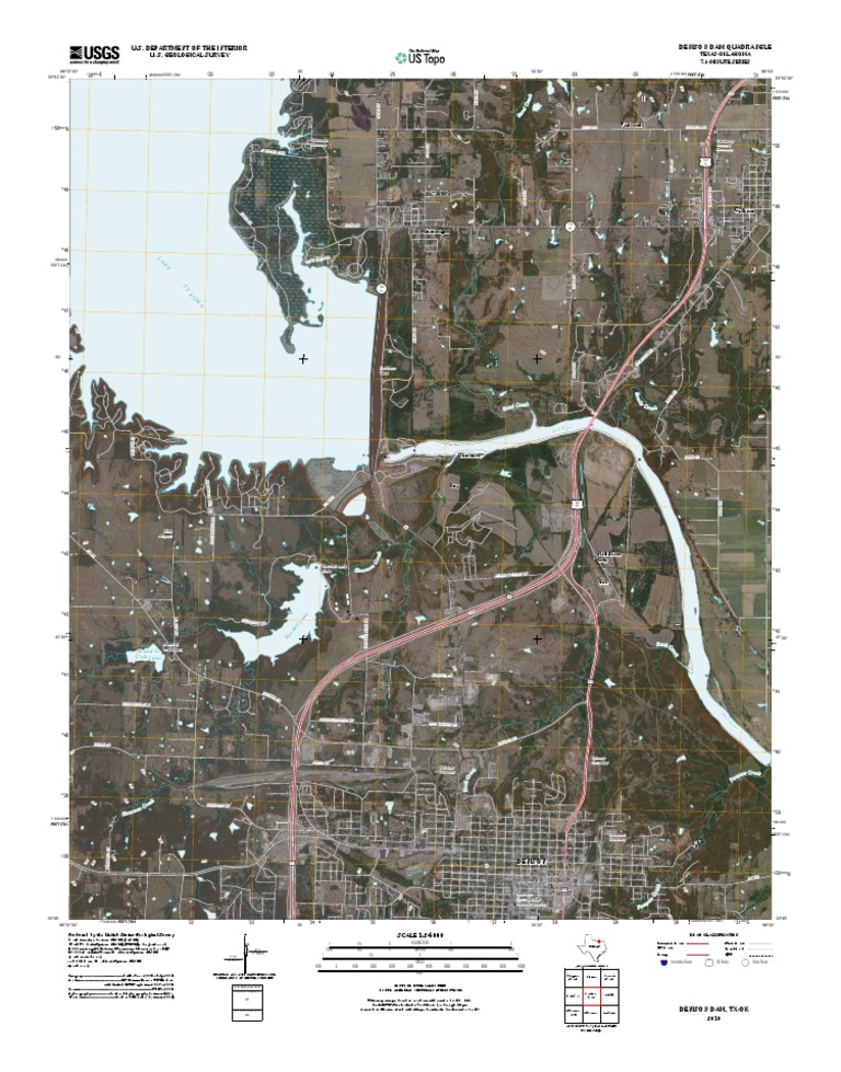 Topographic Map of Denison Dam | PDF