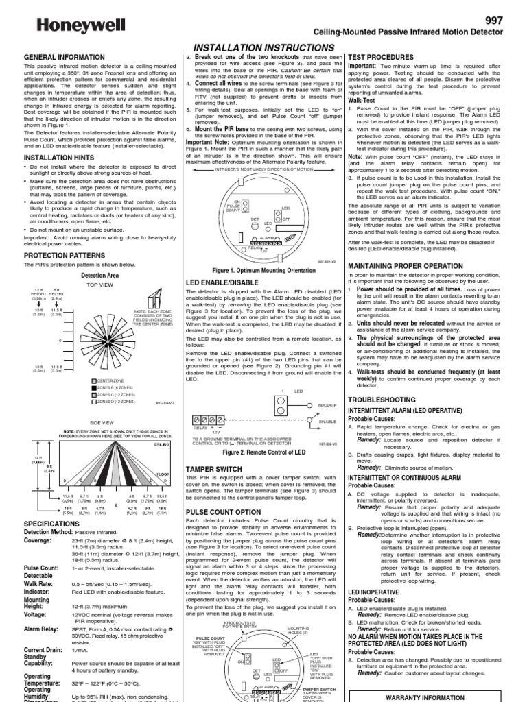 Honeywell 997 Install Guide | PDF | Electricity | Building Engineering