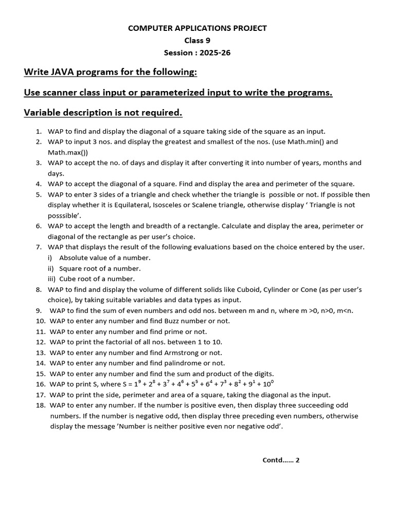 Computer Project Class 9 ICSE | PDF | Area | Triangle