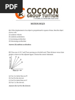 Class 9 Motion Questions & Answers | PDF | Velocity | Acceleration