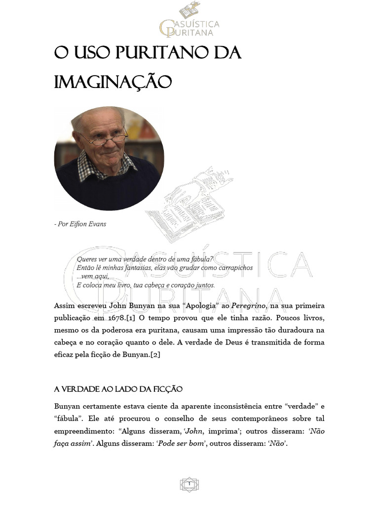 O Uso Puritano Da Imaginação - Por Eifion Evans | PDF | Deus | Bíblia