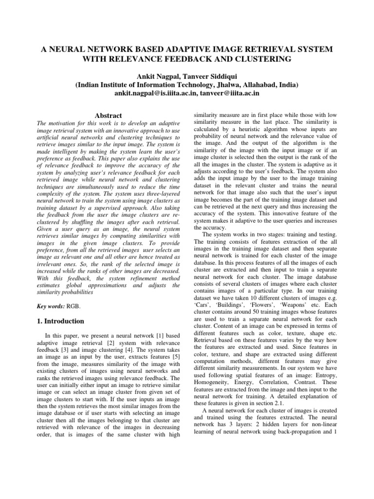 A Neural Network Based Adaptive Image Retrieval System With Relevance ...