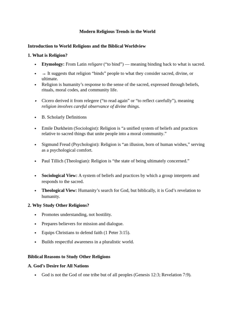 Final Notes Major Religions in The World | PDF
