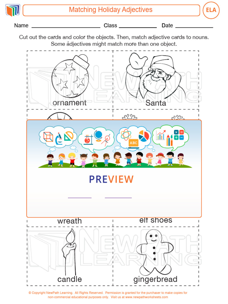Activity Lesson Ela Grade 3 Adjectives Adverbs Vivid Language Matching ...