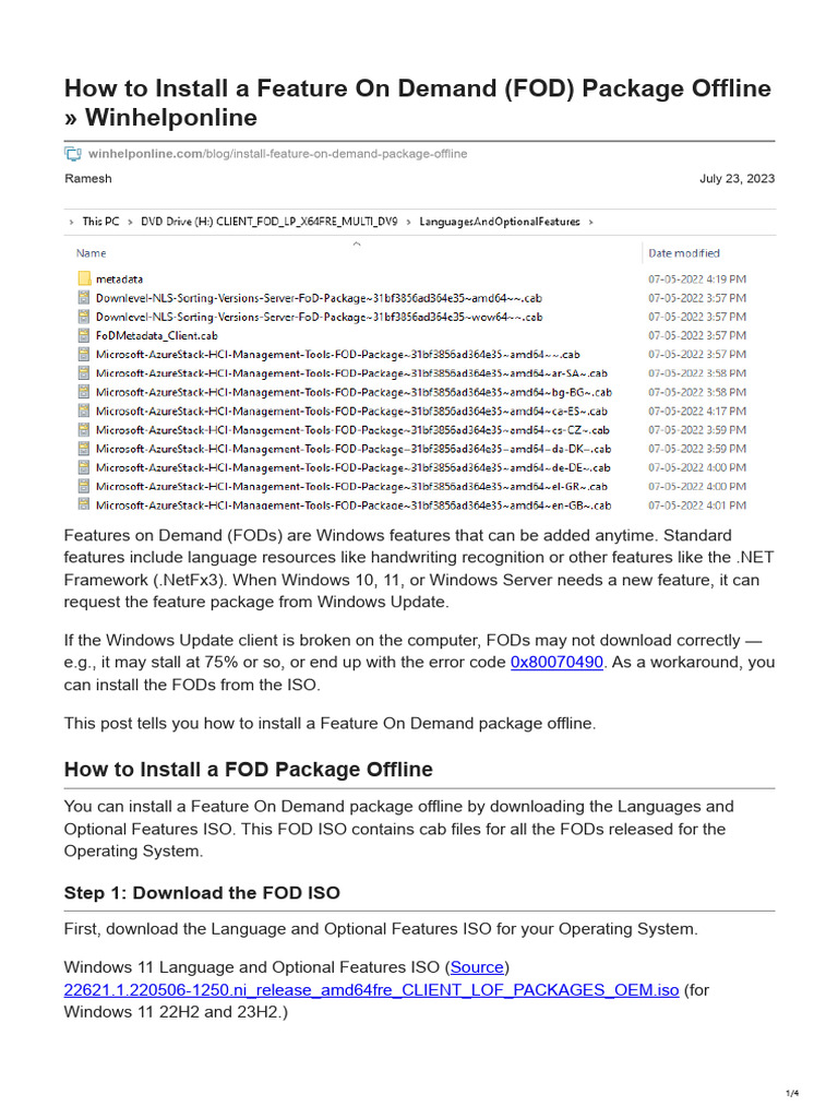 How To Install A Feature On Demand FOD Package Offline Winhelponline ...