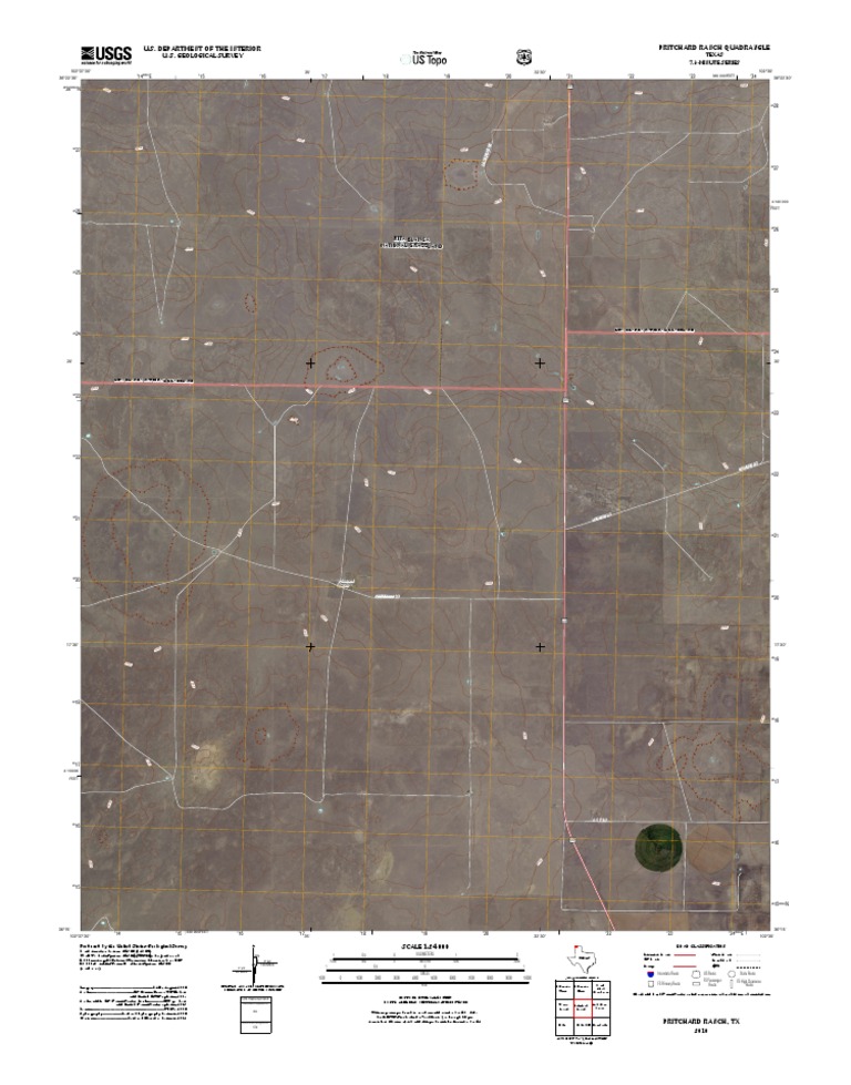 Pritchard Ranch Quadrangle Map, TX | PDF | Geomatics | Cartography